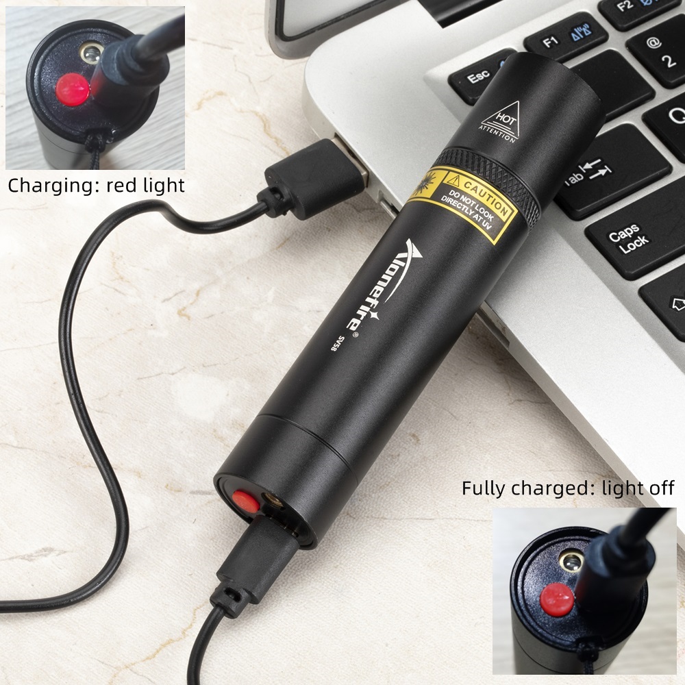 Alonefire SV58 UV Flashlight Black Light USB Rechargeable 365NM ...