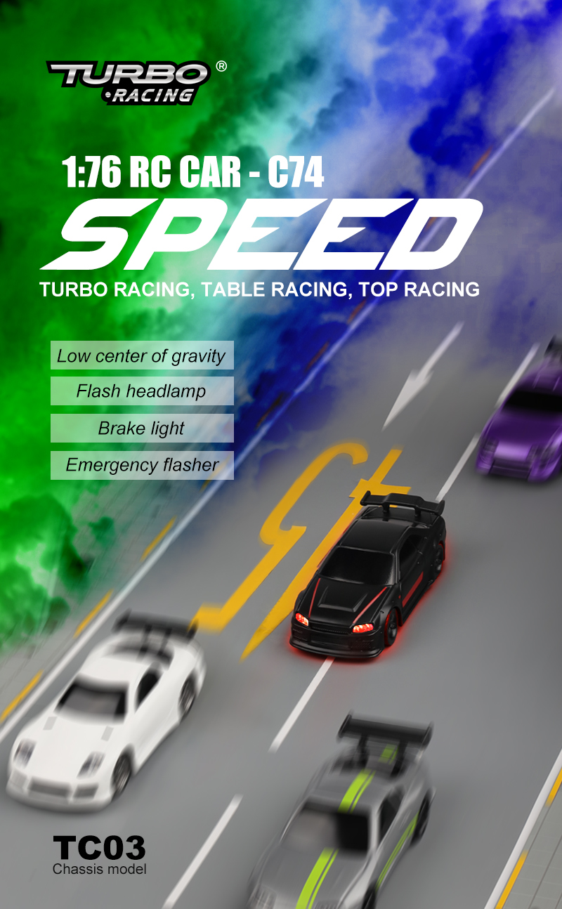Turbo Racing 1:76 C64 C73 C72 C74 Drift RC Car With Gyro Radio Full ...