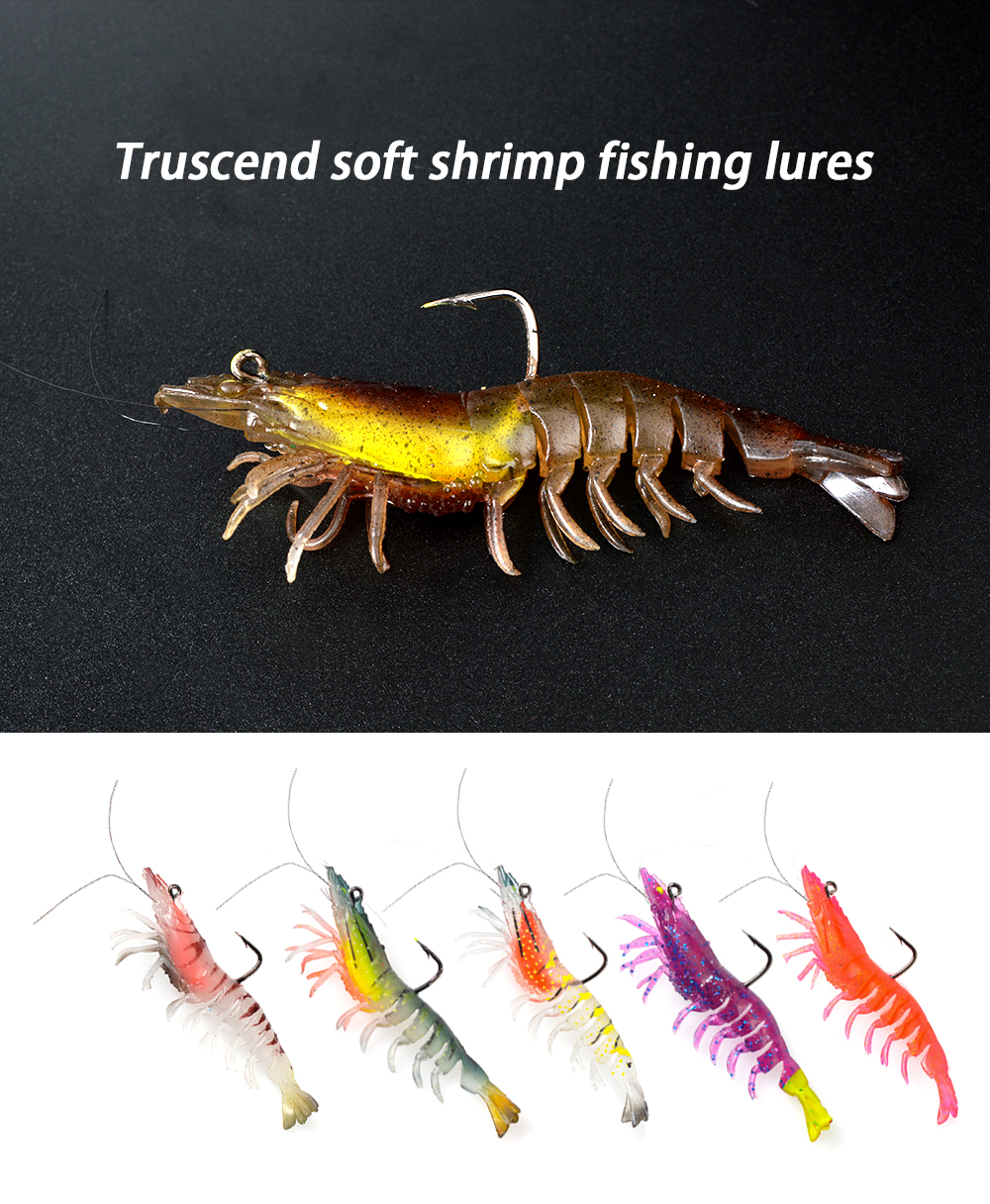 TL Soft Lifelike Shrimp Baits 1PC Plastic Lures Simulation Prawn Lure ...