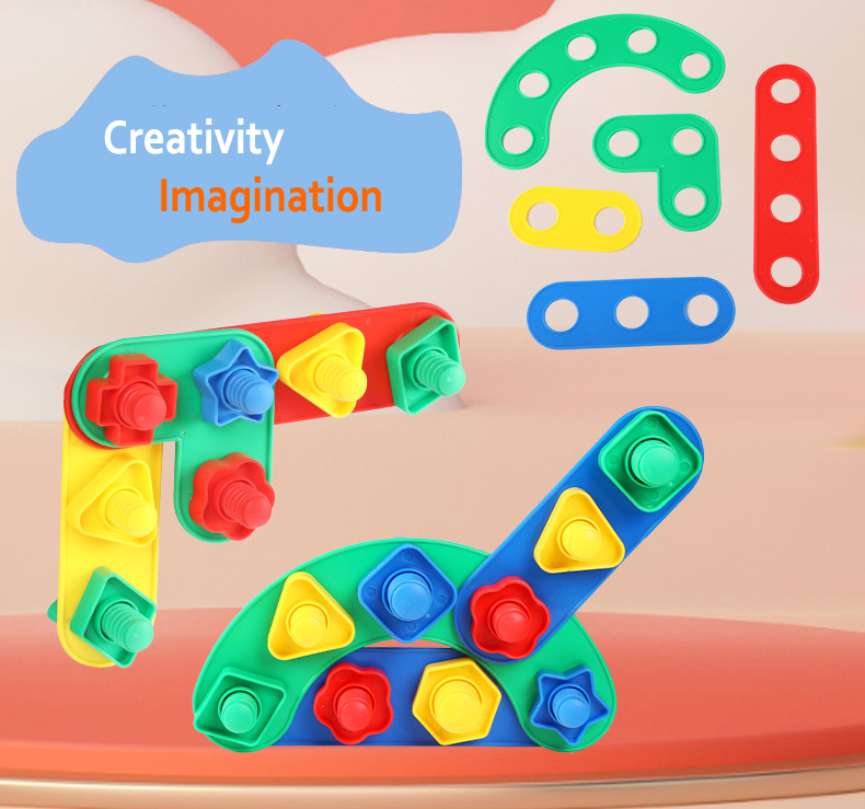 Shapes Nuts and Bolts Stacking Toys STEM Color Sorting Learning Games ...