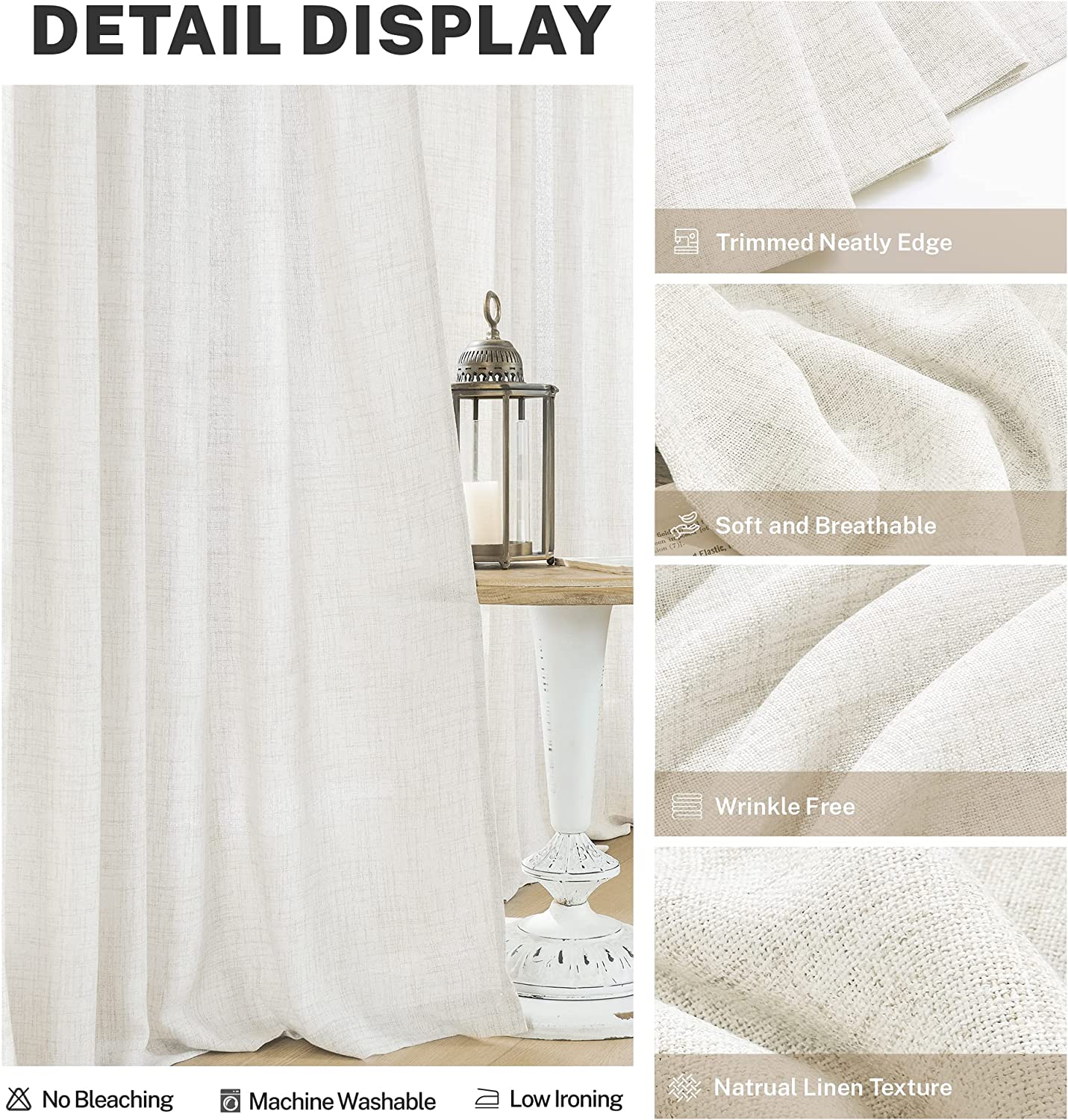Modern Linen Curtain for Living Room Bedroom cotton linen curtains ...