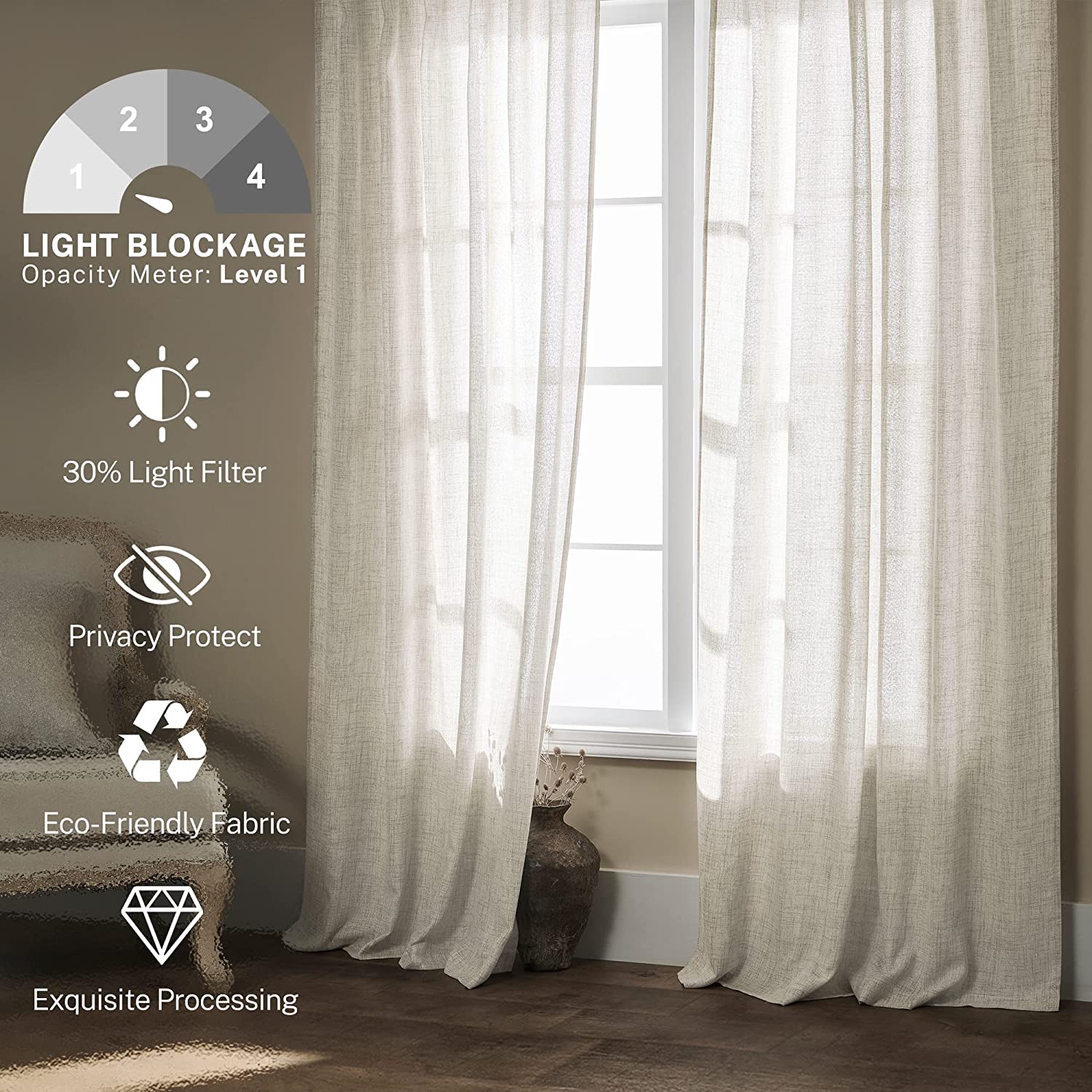 Modern Linen Curtain for Living Room Bedroom cotton linen curtains ...