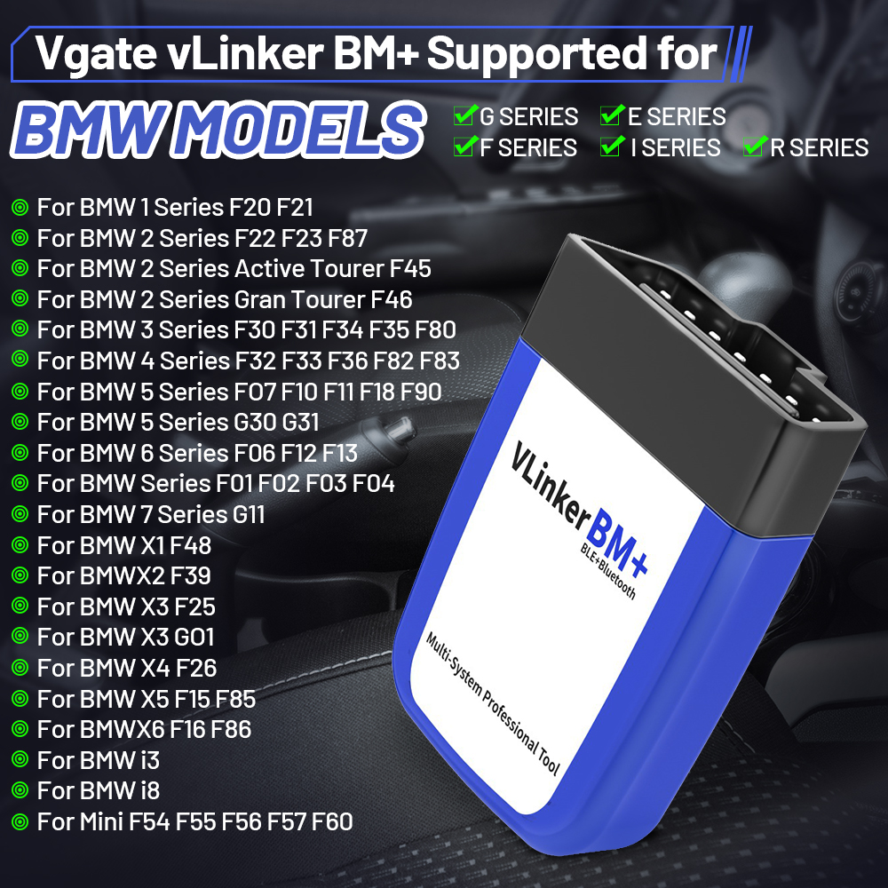 【Local Delivery】Bimmercode For BMW E60 E90 F10 F30 ECU Reset Vgate vLinker BM+ OBD2 Scanner ...