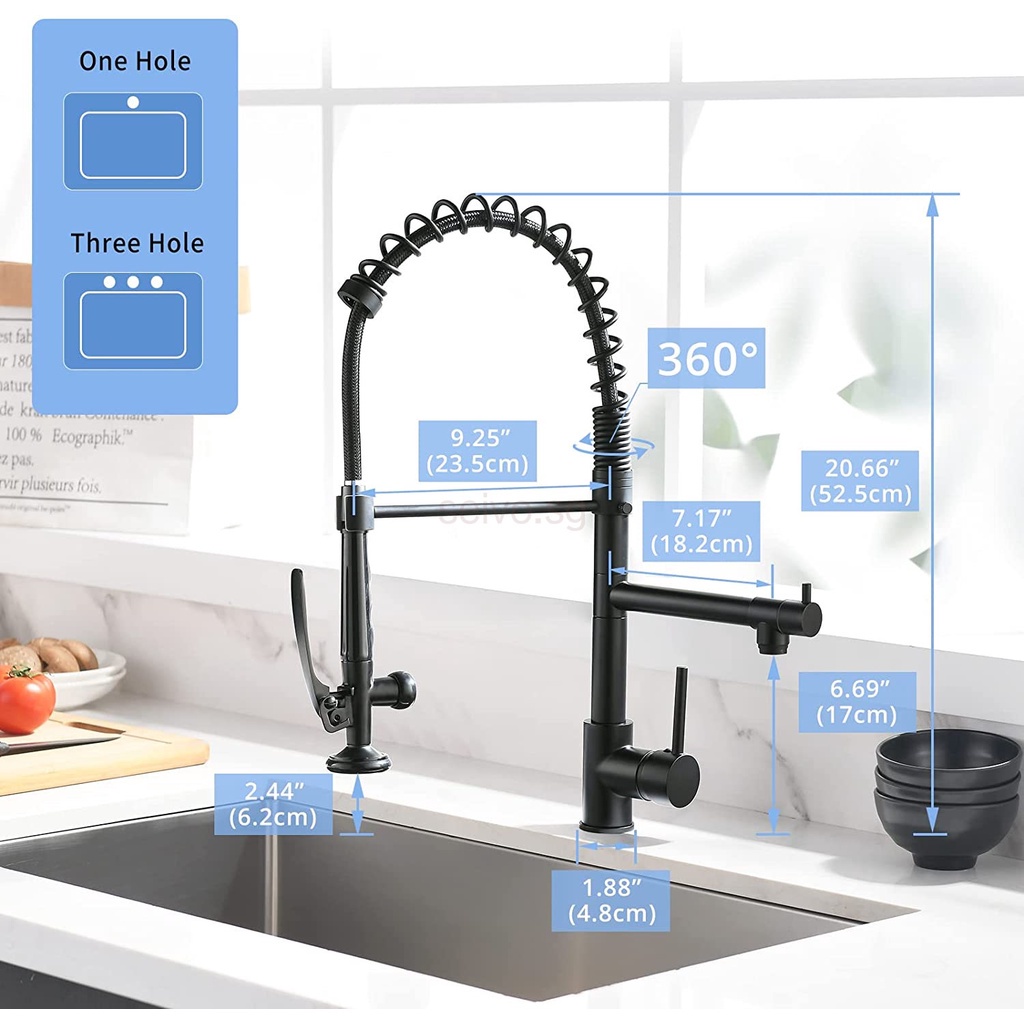Heavy Duty Commercial Style Kitchen Sink Faucet, Single Handle Pre ...