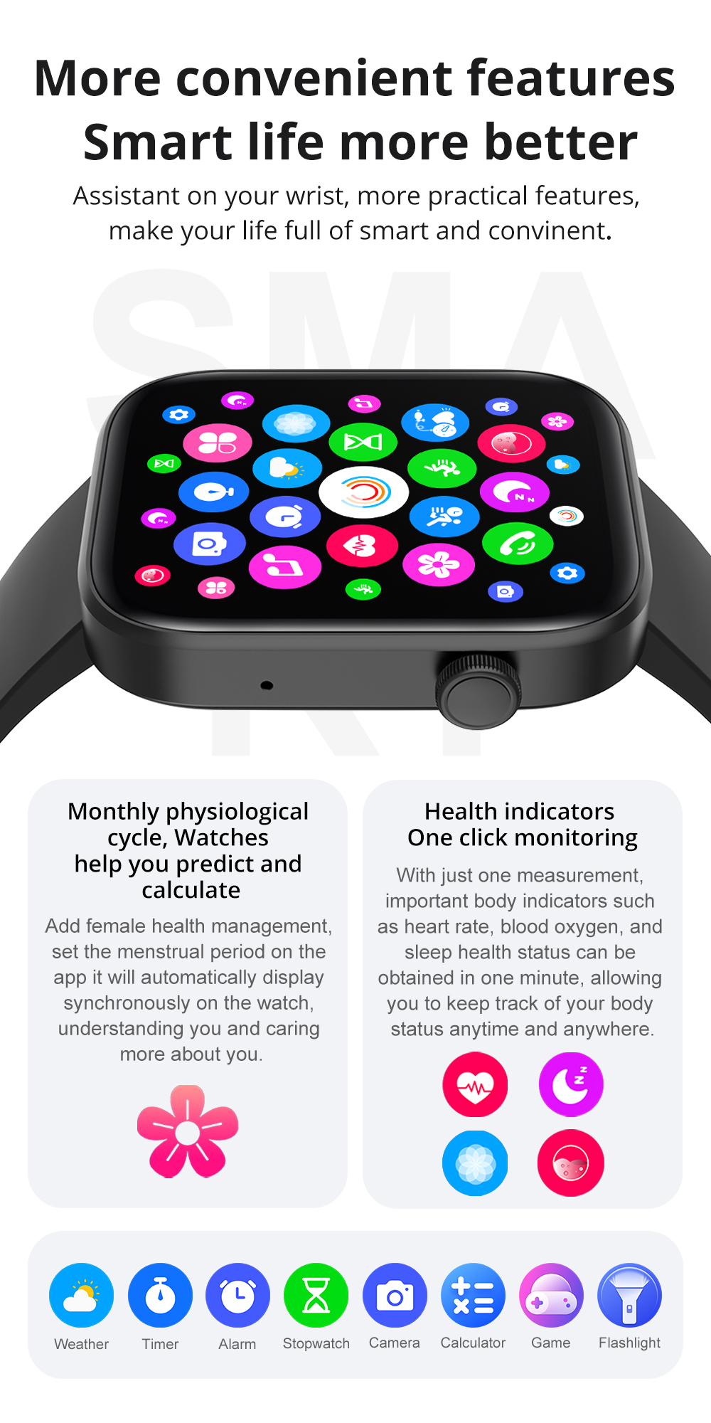 COLMI P71 Smart Watch for Men Blood Pressure IP68 Waterproof Bluetooth ...