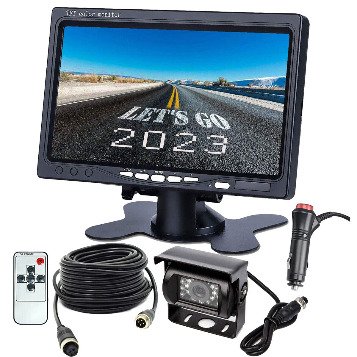 7 Inch Car Rear View Camera Monitor for Truck Parking Display 9-36V HD ...