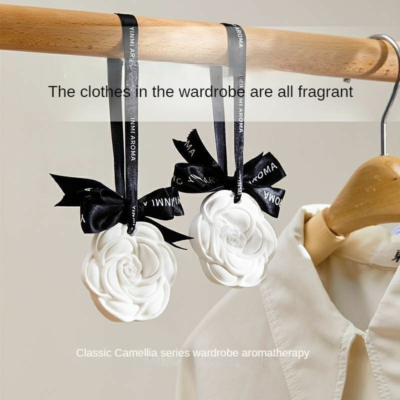 Hanging Camellia Plaster Wardrobe Aromatherapy Car Pendant Natural ...