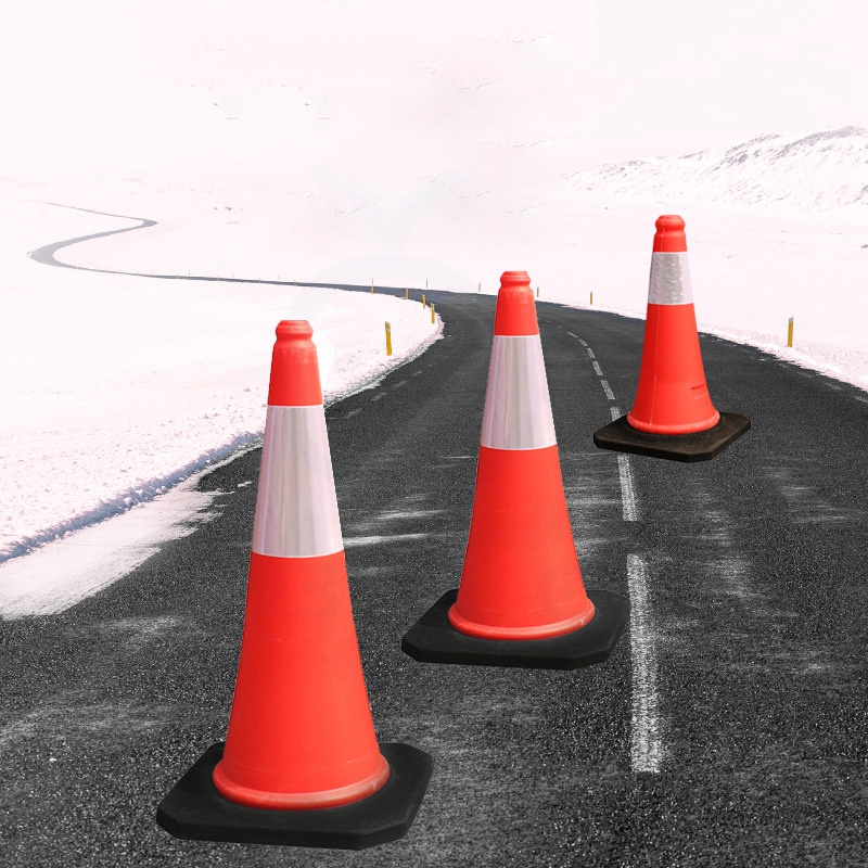 *DOUBLE LINE* HEAVY DUTY HOME DIY 30" SAFETY CONE / TRAFFIC CONE RUBBER ...