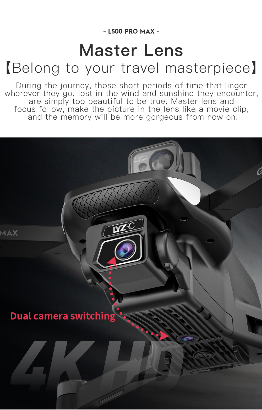 New L500 Pro MAX 4K HD camera UAV Obstacle avoidance camera 5G HD WIFI ...