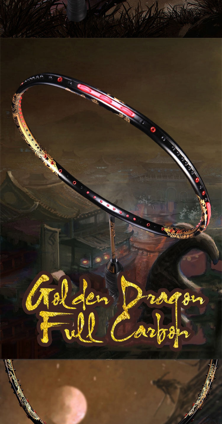 ALP TAJ 4U 82g 35LBS G5 100% Full Carbon Badminton Racket Golden Dragon ...
