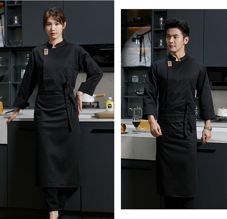 Ready Stock Chef overalls long-sleeved male restaurant chef hotel chef ...