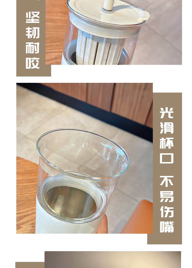 2 in 1 glass thermos cup tea cup with straw Vacuum Stainless Steel ...