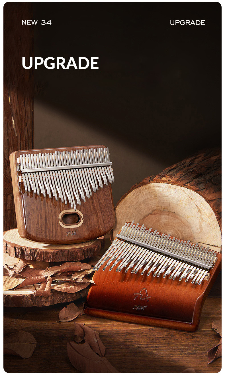 ZANI Professional Kalimba 34 Key Thumb Piano Solid Wood Beech Wood 34 ...
