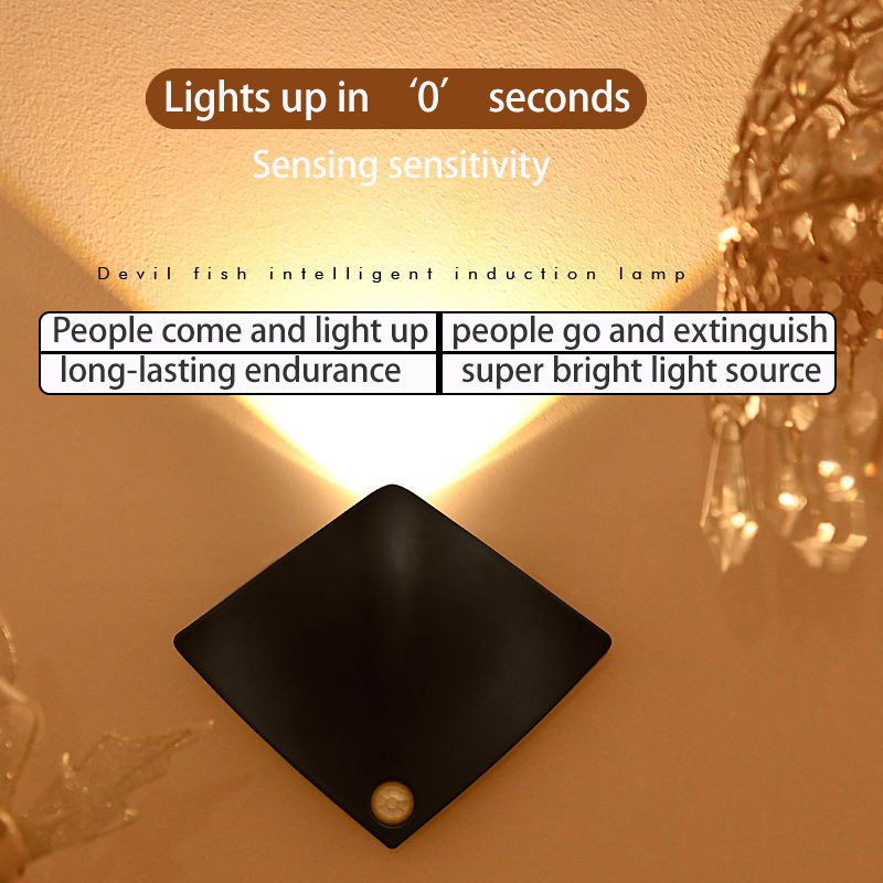 Led Sensor Wall Light Usb Charging Wireless Motion Detector Night Light ...