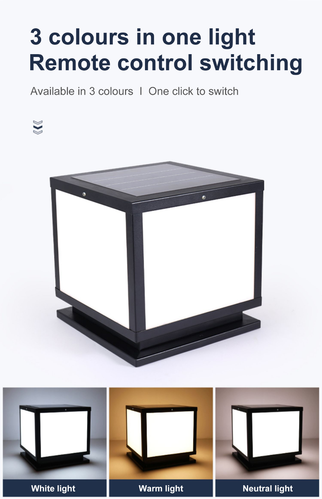 Lampu pagar solar Garden light gate light Outdoor Waterproof 3-Colors ...