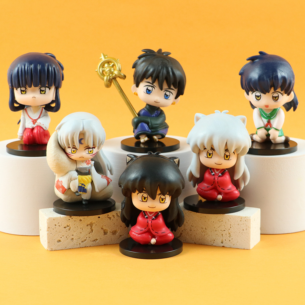 6Pcs/Set 6-7cm Japan Anime Inuyasha Sesshoumaru Higurashi Kagome Kikyo ...