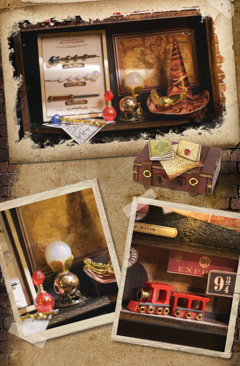 CUTEBEE Harry Potter Magic Shop DIY Wooden Doll House Miniature Doll ...