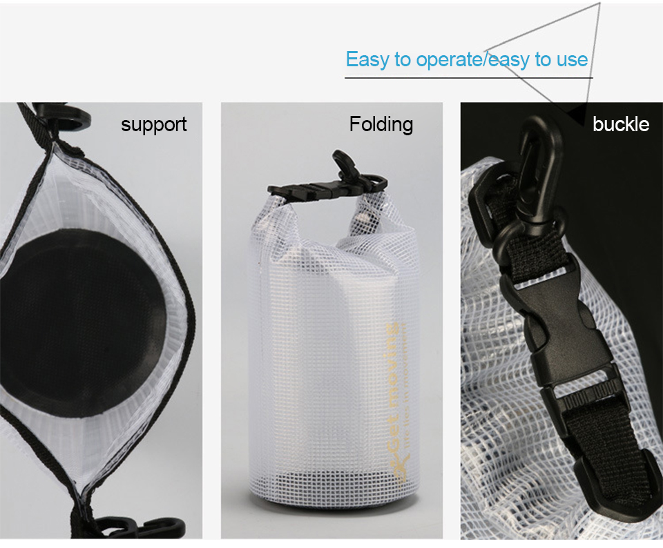 2L Drifting PVC Mesh Bags Outdoor Swimming Dry Bag Lightweight ...