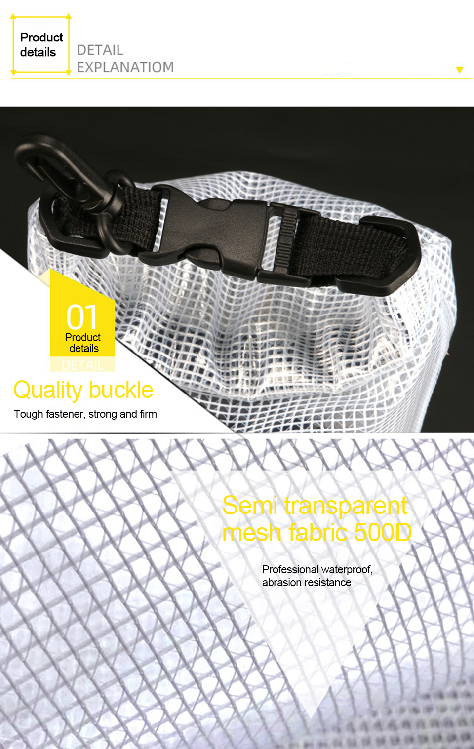 2L Drifting PVC Mesh Bags Outdoor Swimming Dry Bag Lightweight ...