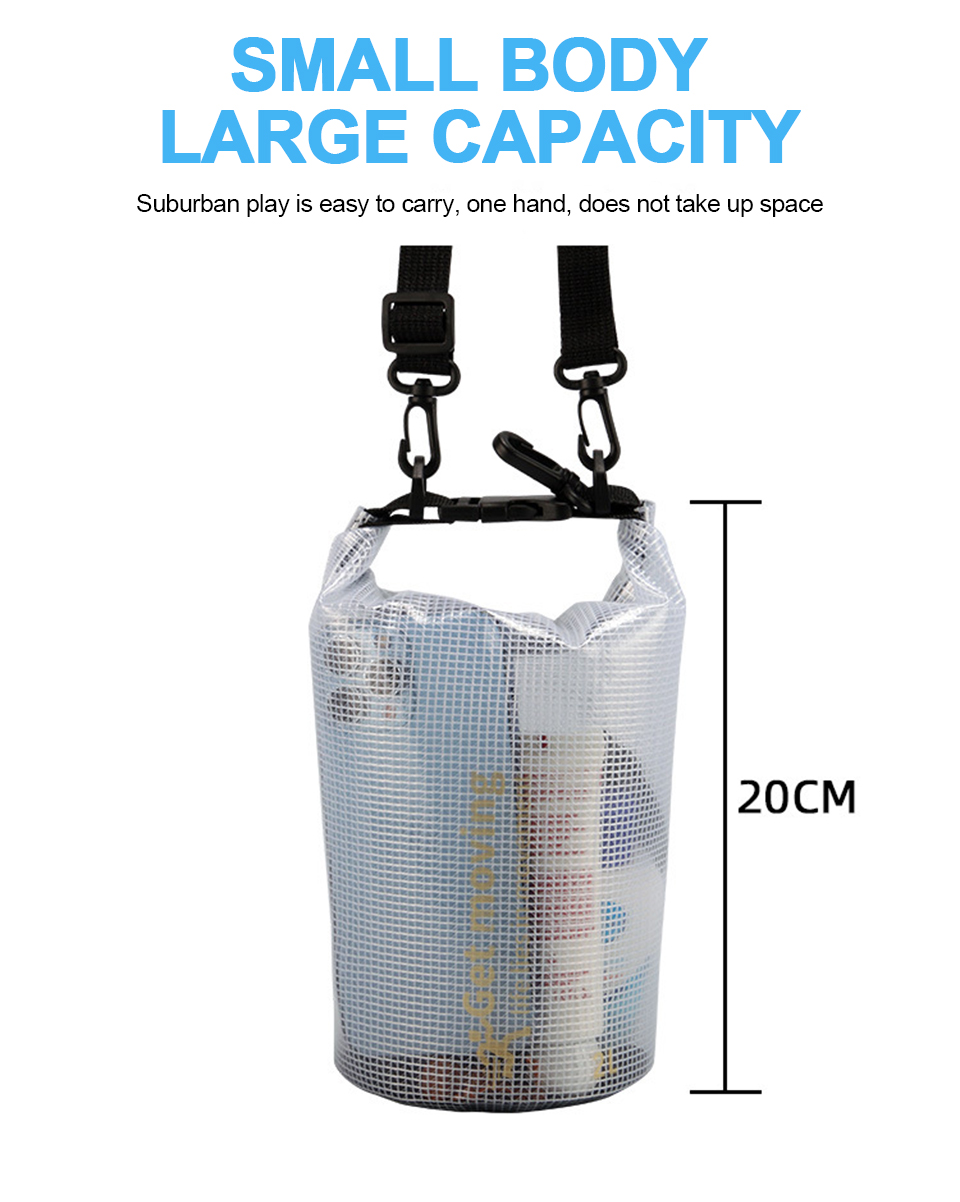 2L Drifting PVC Mesh Bags Outdoor Swimming Dry Bag Lightweight ...