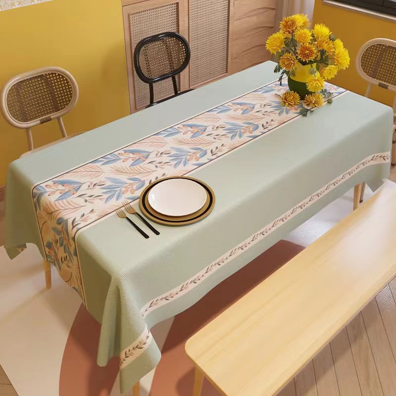 [Ready Stock] Waterproof Cotton Linen Tablecloth Fabric Light Luxury ...