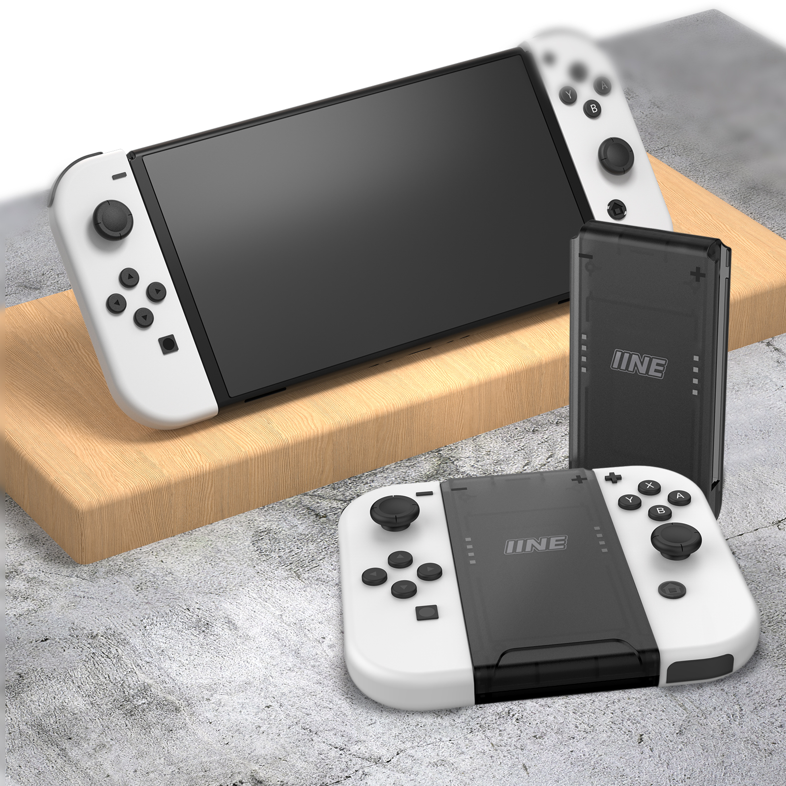 IINE No Charging Function Smiling Grip Rectangular Grip for Nintendo ...