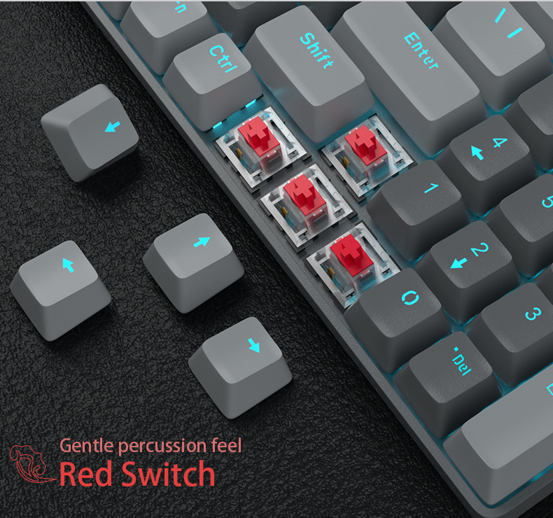MageGee 100 Keys Mechanical Gaming Keyboard, Red Switch, 96% Compact ...