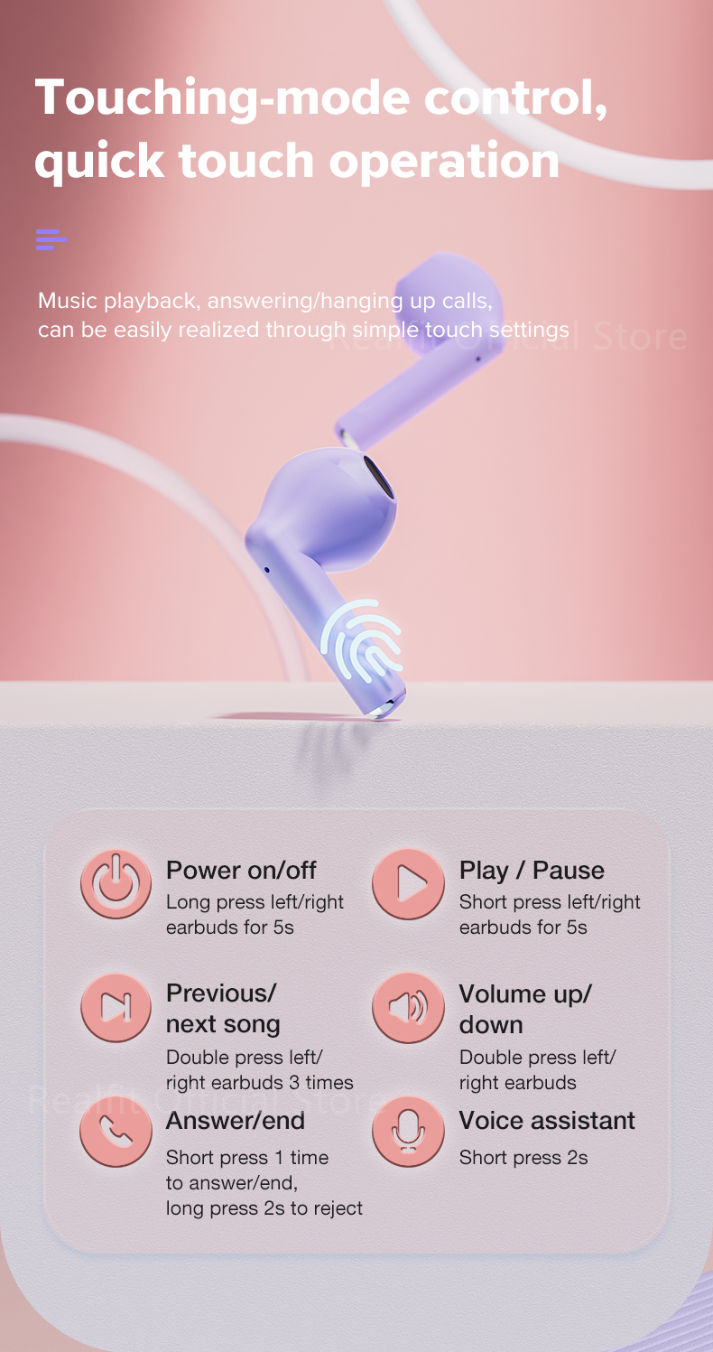 Realfit F1 Bluetooth Earphones HIFI Sound Quality Wireless Earbuds with ...