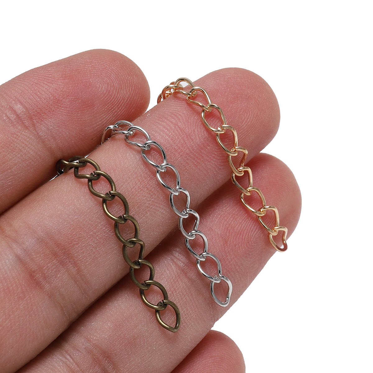 St.kunkka 100pcs/lot 50mm 70mm Silver Necklace Extension Chain Bulk ...