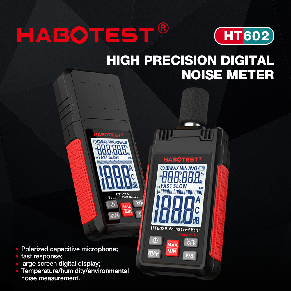 HABOTEST HT602 Digital Sound Level Meter 2.2-inch LCD Decibel ...