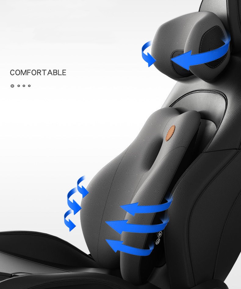 9d Electric Massage Lumbar Support Neck Pillow Car Massage Headrest Car ...