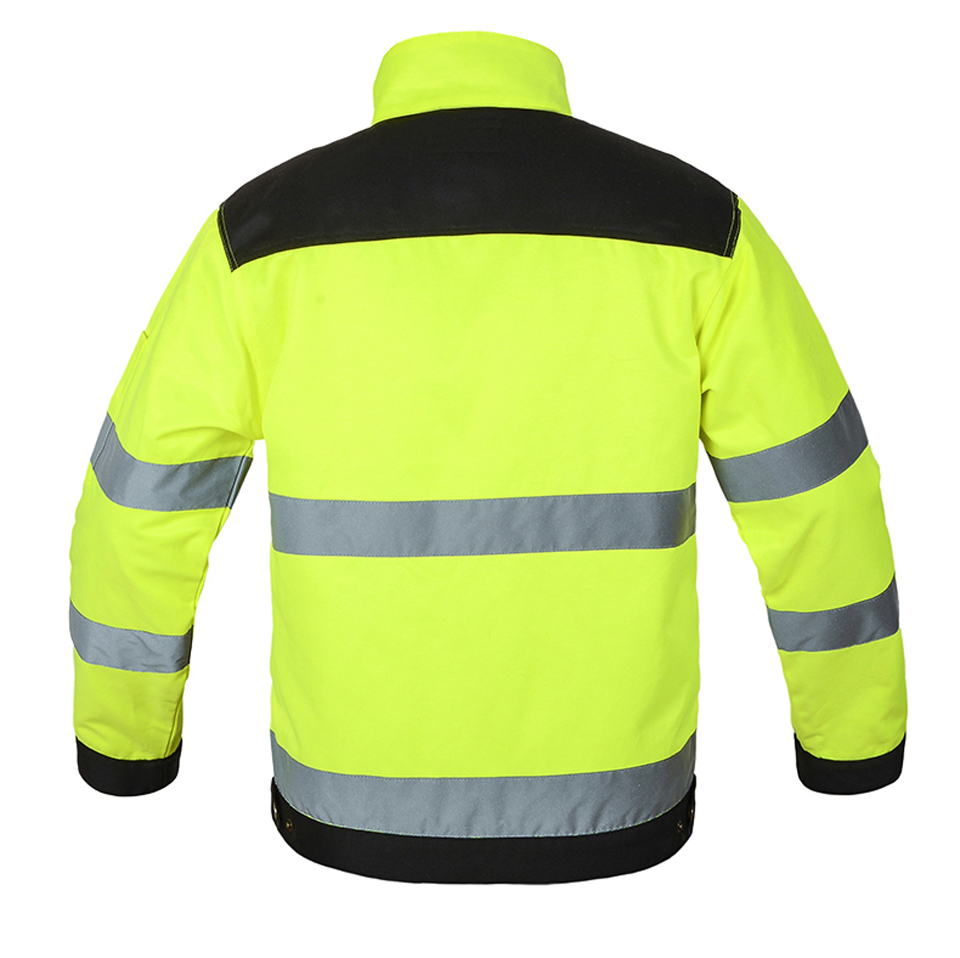 Mens High Visibility Reflective Outdoor Work Jacket Hi-Vis Lime Green ...