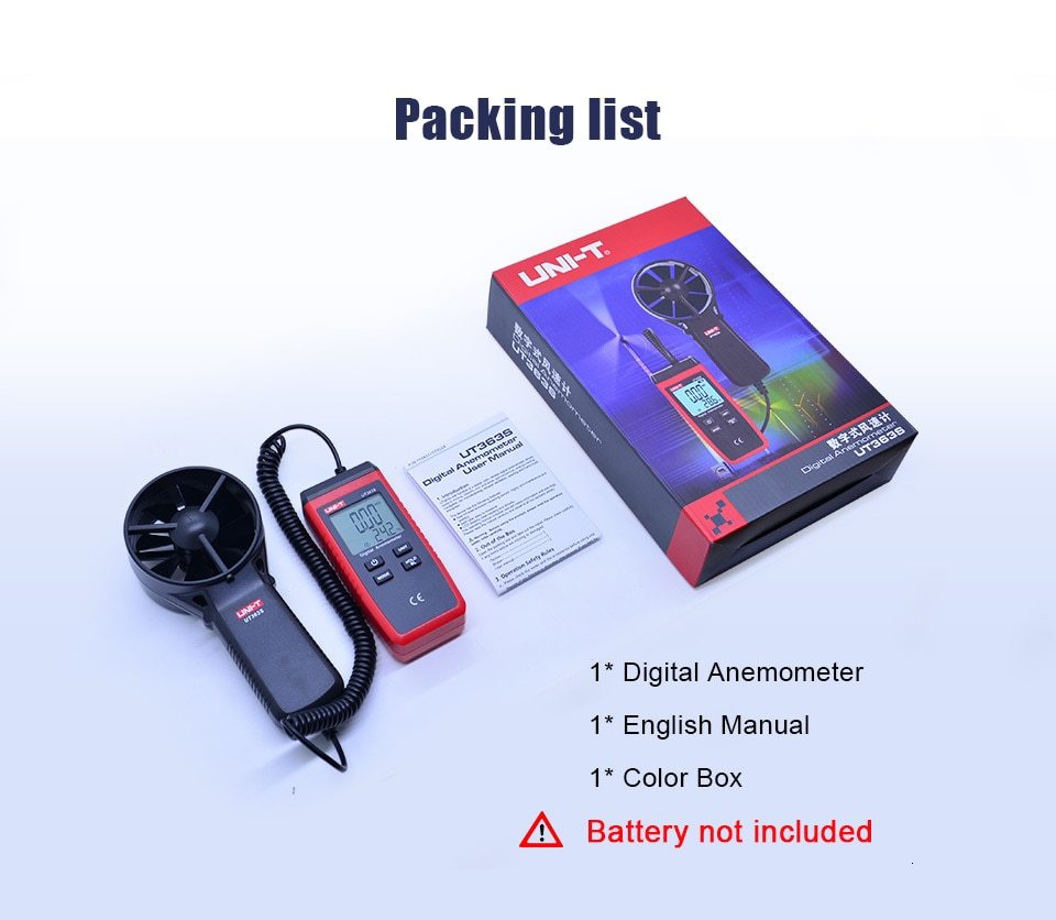 UNI-T UT363S UT363 UT363BT Digital Anemometer Wind speed Wind ...
