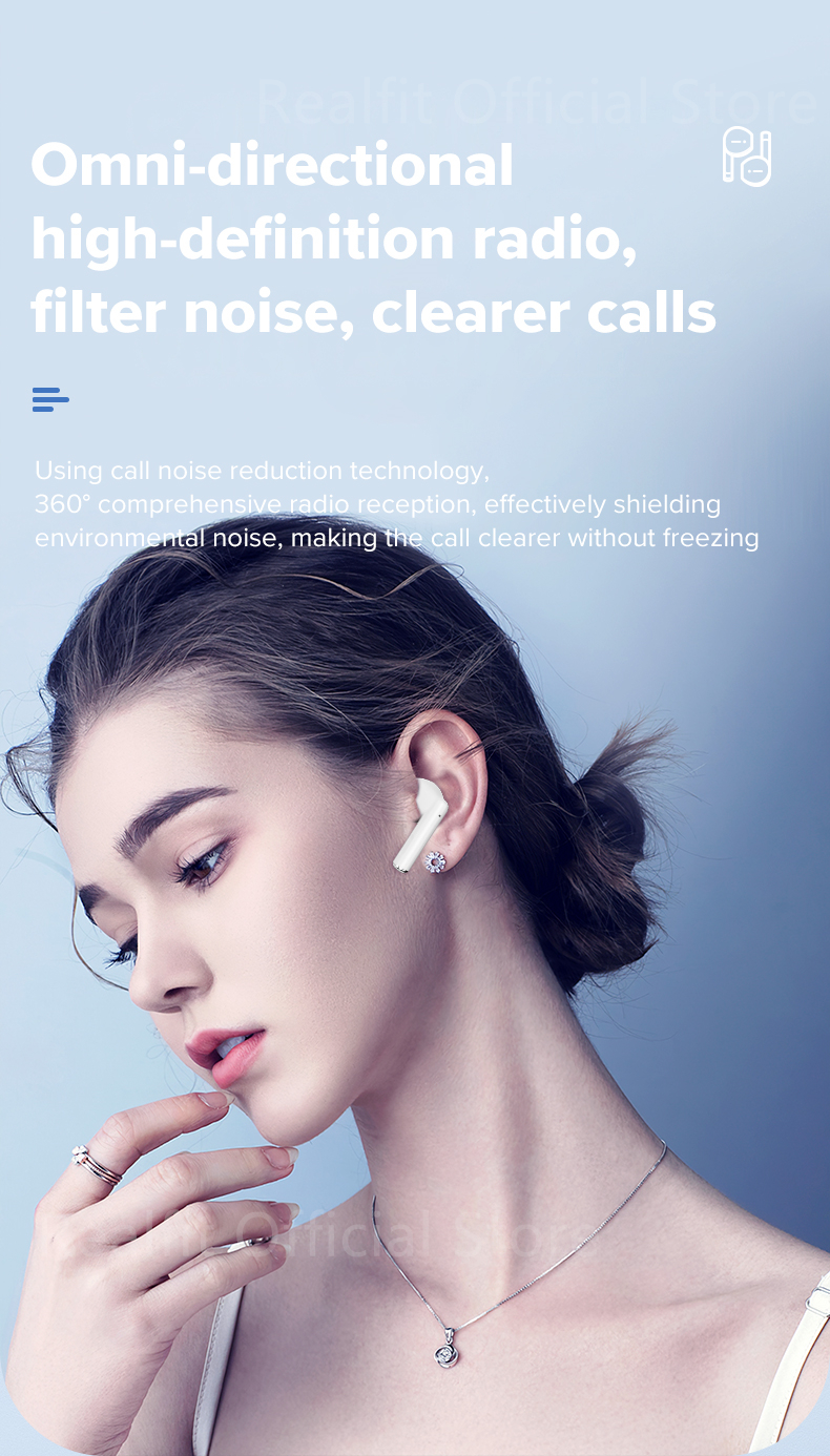 Realfit F1 TWS Bluetooth Earphone Good Sound Quality Mini Matte ...