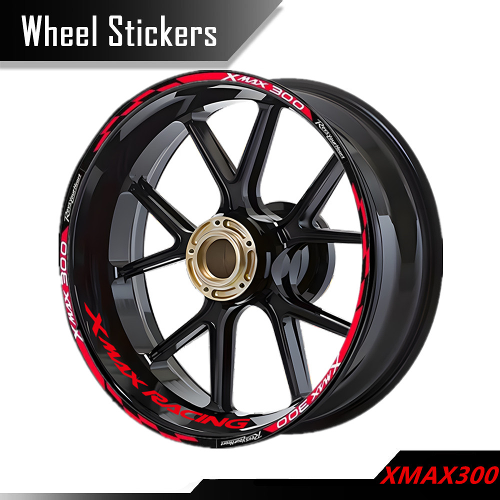 YAMAHA Wheel Rim Sticker Xmax Motorcycle Reflective Tape Decalss Soft ...