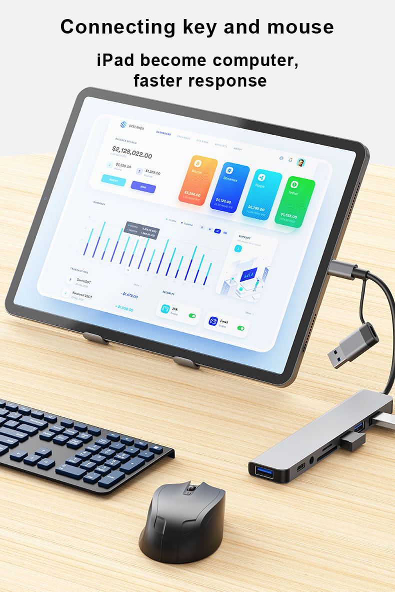 Walram USB C Hub 8 In 1 Laptop Usb Extension Type C To USB 3.0 3.5mm Pd ...