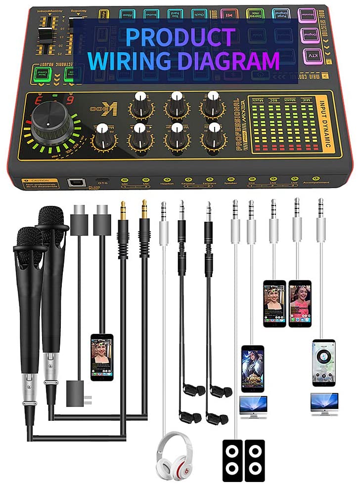 SK300 Bluetooth Live Sound Card Live Broadcast External Sound Card K ...