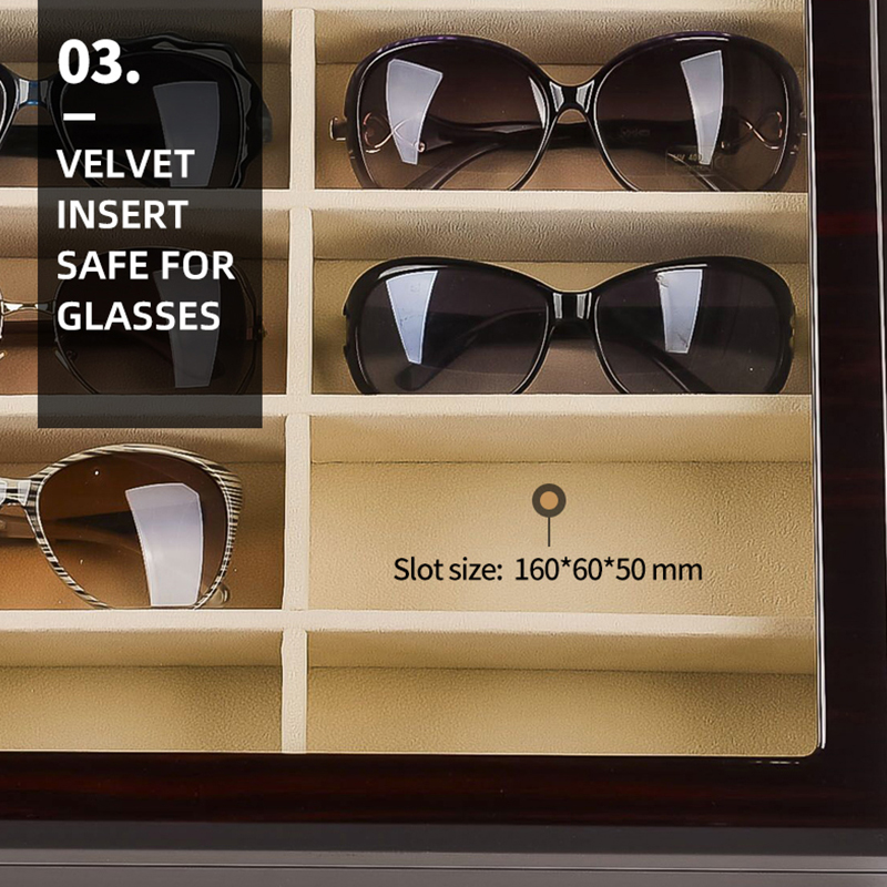 IBBETON Luxury 12 Glasses Box Sunglasses Box Storage Wood Luxury ...