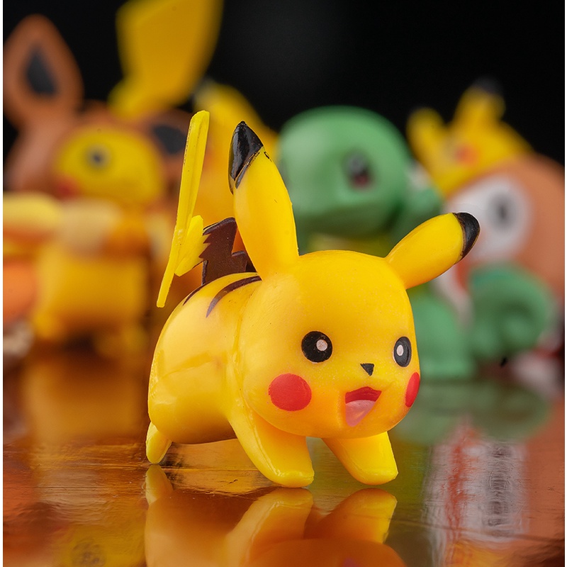 8pcs pokemon figure toy pvc pikachu psyduck bulbasaur mini doll cake ...