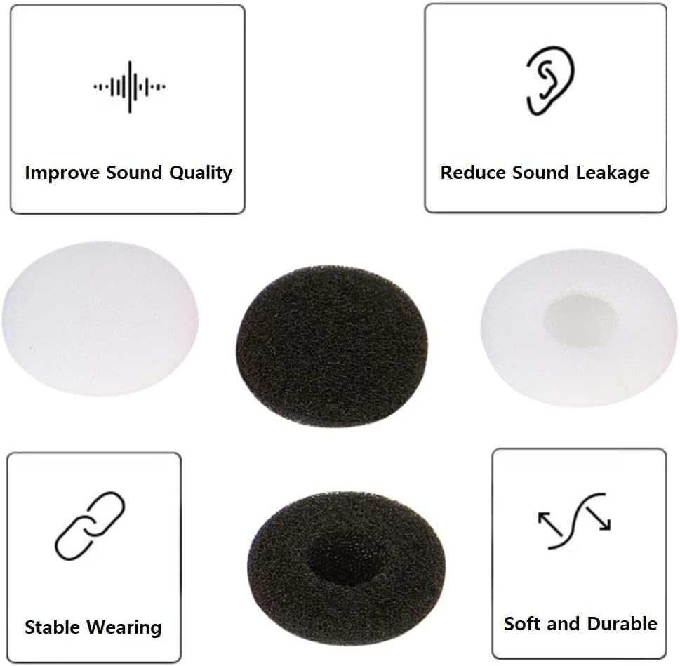12 Pcs Foam Earbud Earpad Ear Bud Pad Replacement Sponge Covers for 13 ...
