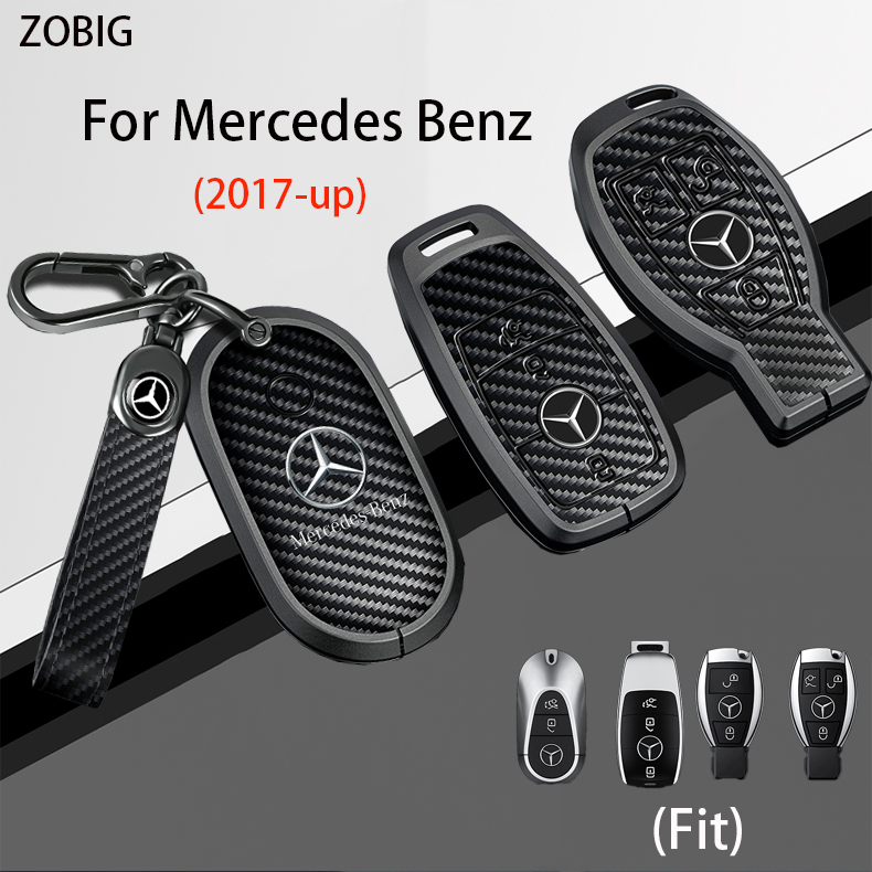 ZOBIG Carbon fiber for Mercedes Benz Key fob Cover Car Key Case with ...