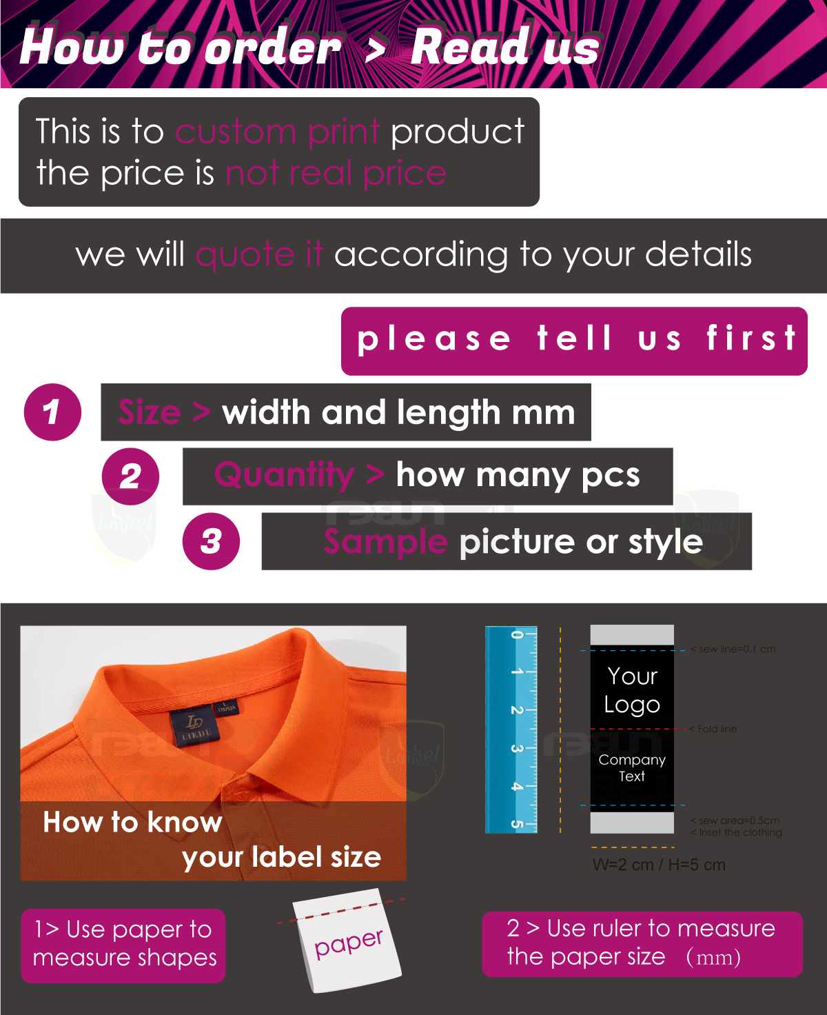 personalized woven label collar tag garment etiketa label clothing tag ...