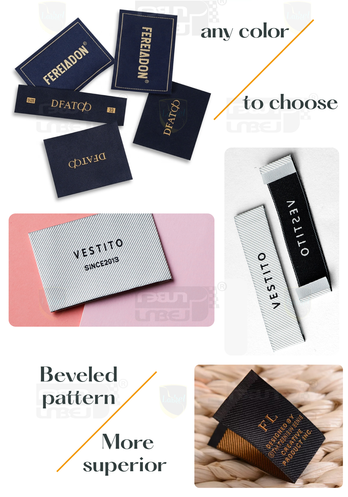 custom embroidery woven label print garment label hem tag sleeves tag ...