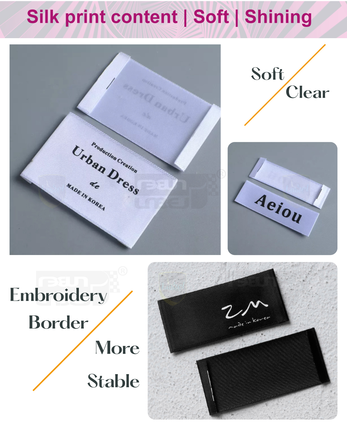 personalized woven label collar tag garment etiketa label clothing tag ...