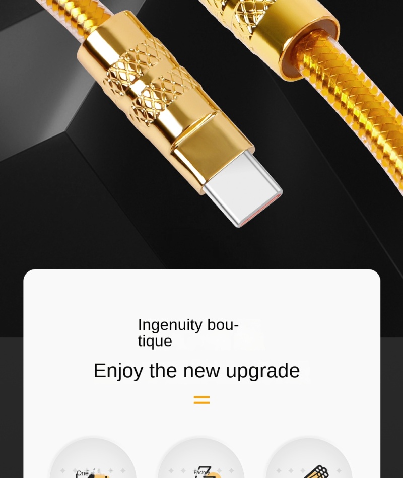 120W Zinc Alloy Super Fast Charge Cable 3 In 1 USB Fast Charging Wire ...