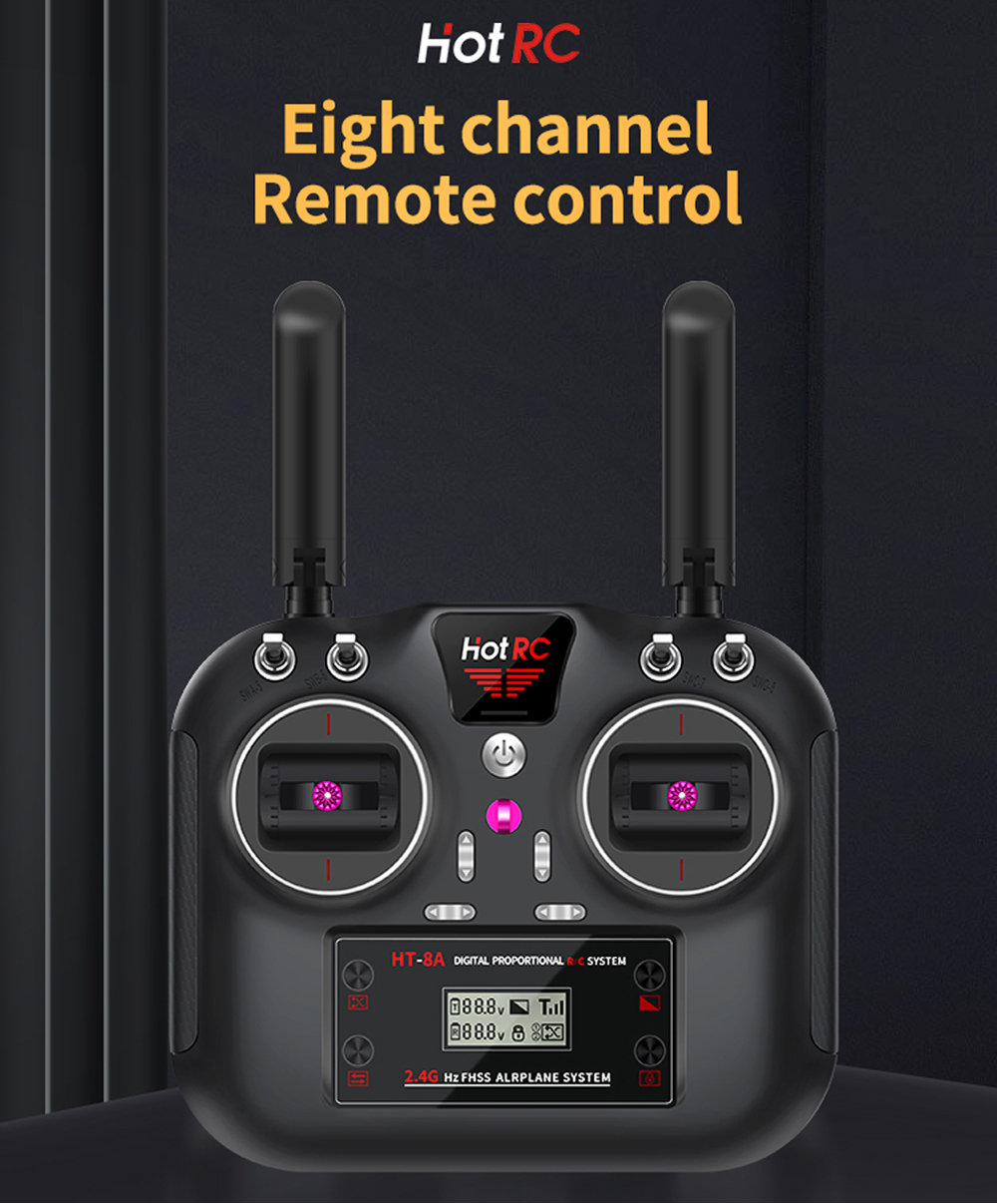 Hotrc Hot RC HT-8A HT8A 4.5-9V 2.4Ghz 8CH PWM FHSS Transmitter Remote ...
