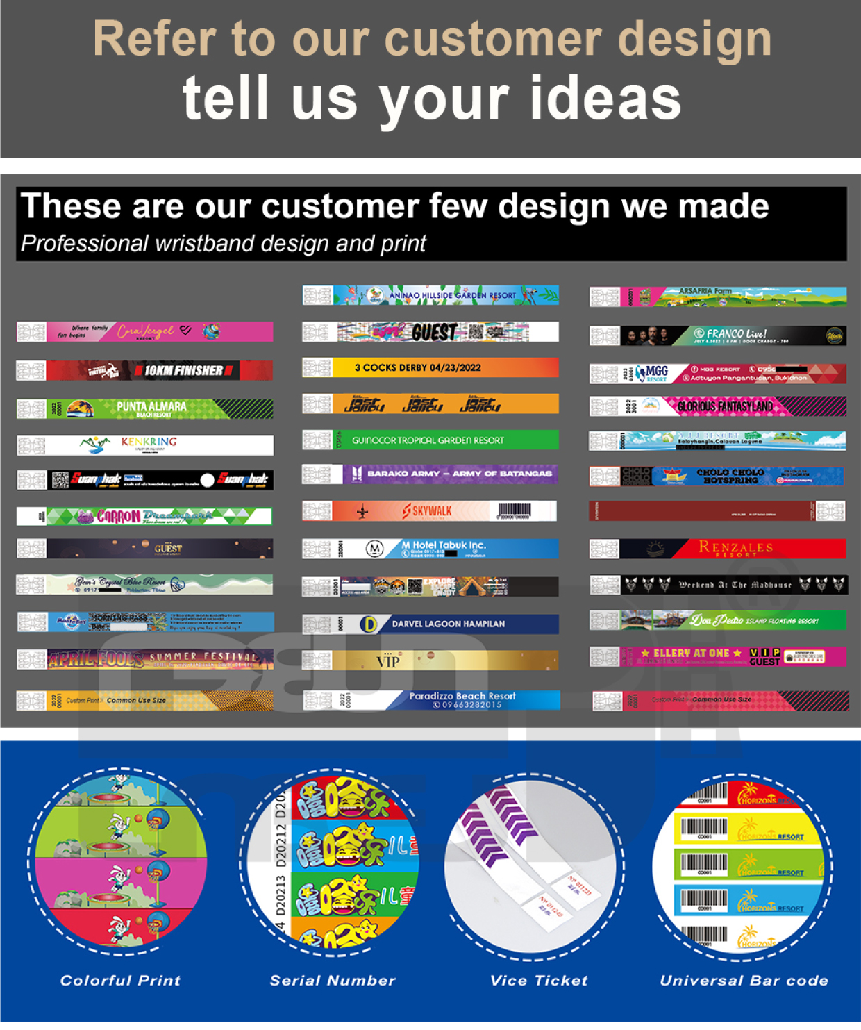 customized wristband paper label tyvek sticker disposable event ...