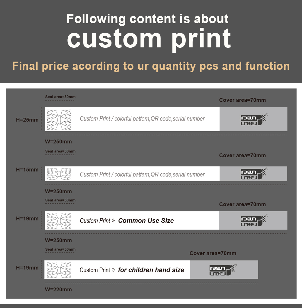 100pcs waterproof tyvek paper disposable wristband sticker events wrist ...