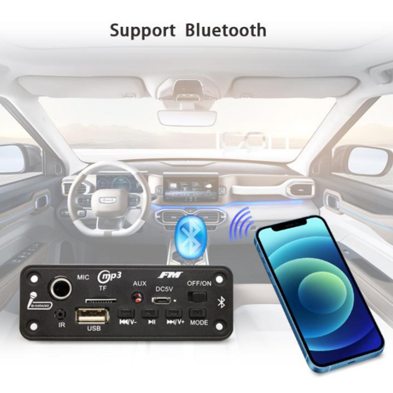 6W Amplifier DC 5V MP3 WMA Decoder Board Bluetooth 5.0 Audio Module USB ...