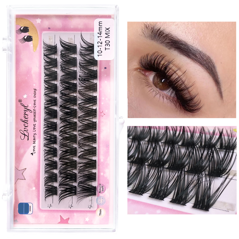Lvcheryl DIY Eyelash Extension 3 Rows Mixed D Curling Long Thick ...